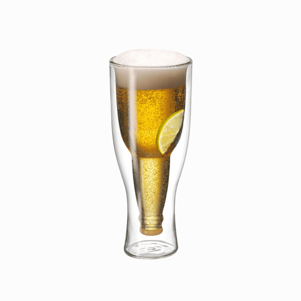 Avanti Top Up Twin Wall Beer Glass | 400ml Double Wall Borosilicate Gl ...