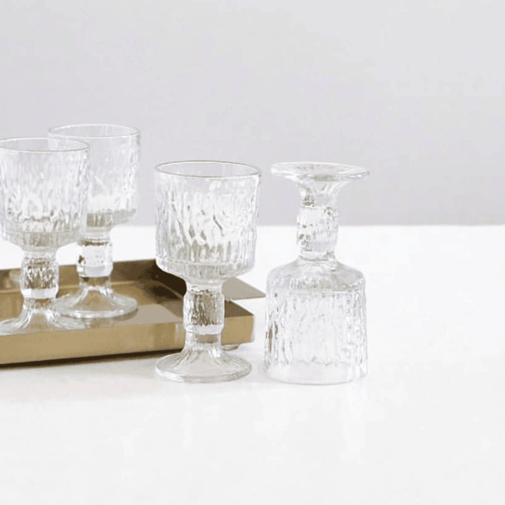 Set of Six Ravenhead Siesta Bark Textured Sherry Glasses, England ...