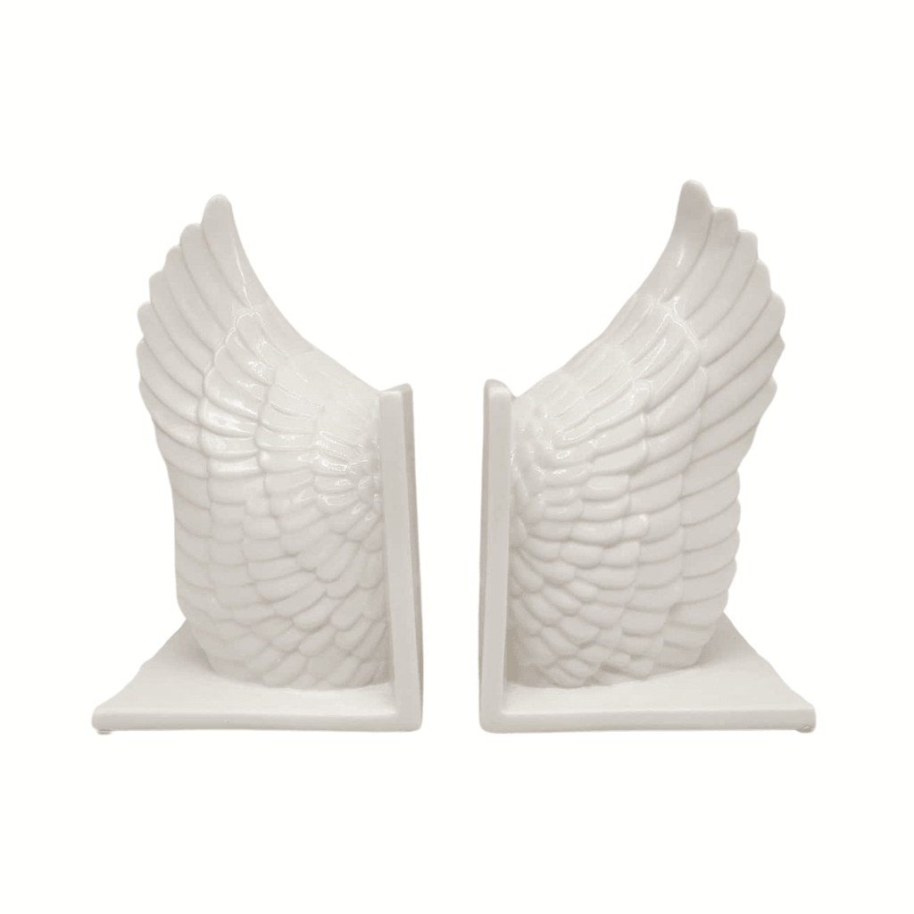 Vintage Lisa T. Angel Wings Ceramic Bookends – Renascence Studio