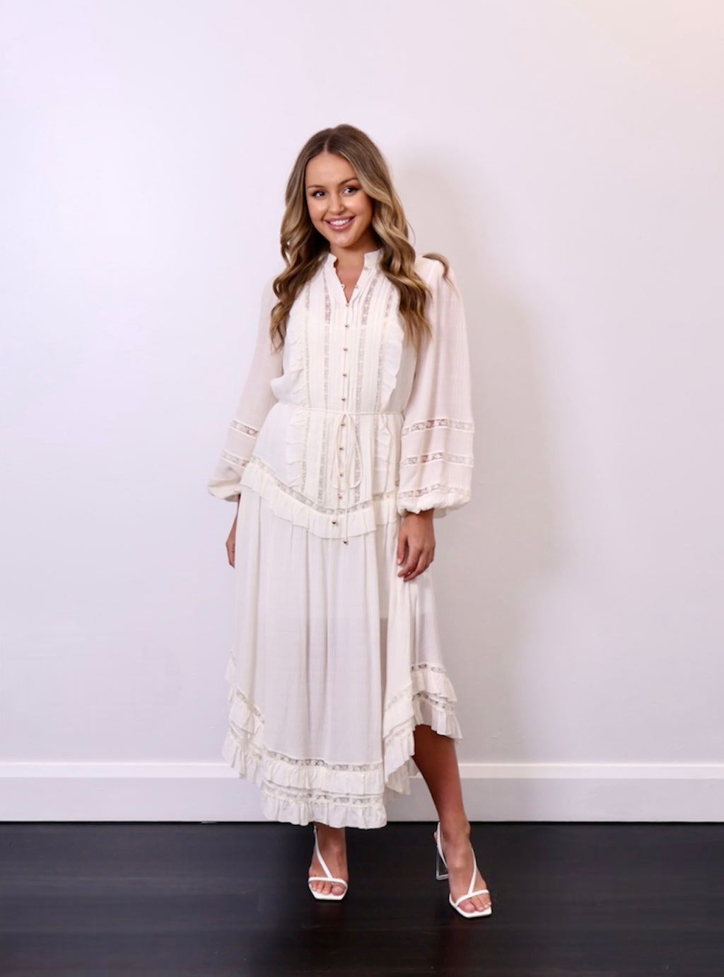Zimmermann Whitewave Ivory Pin Tuck Designer Dress Hire – Renascence Studio